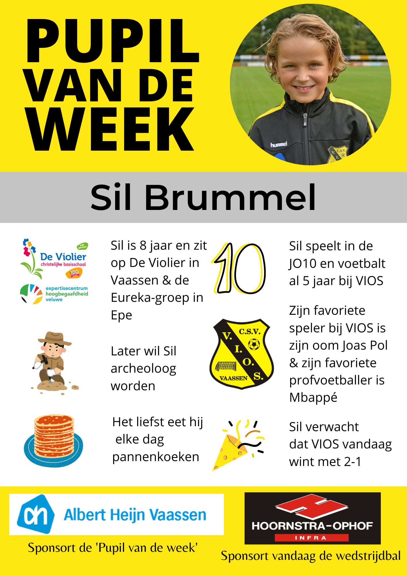Pupil van de week - Sil Brummel - c.s.v. VIOS Vaassen